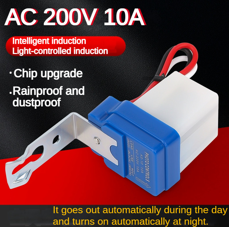 Photocell AC 220V 10A Lampu Sensor Photo Switch Automatic On Off Street ...