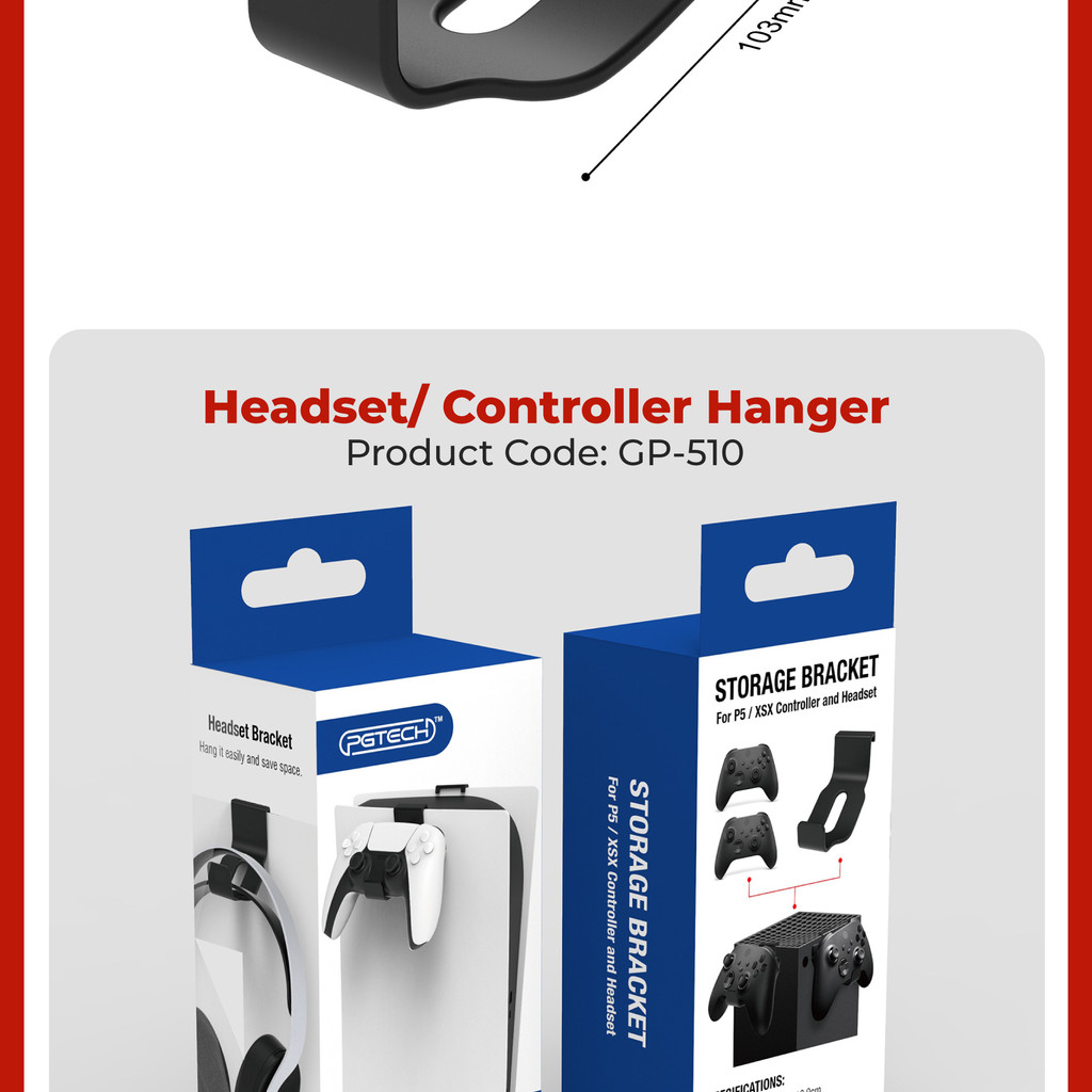 PGTech PS5 XBOX Controller Headset Hanger Bracket Holder GP-510 | Shopee Malaysia