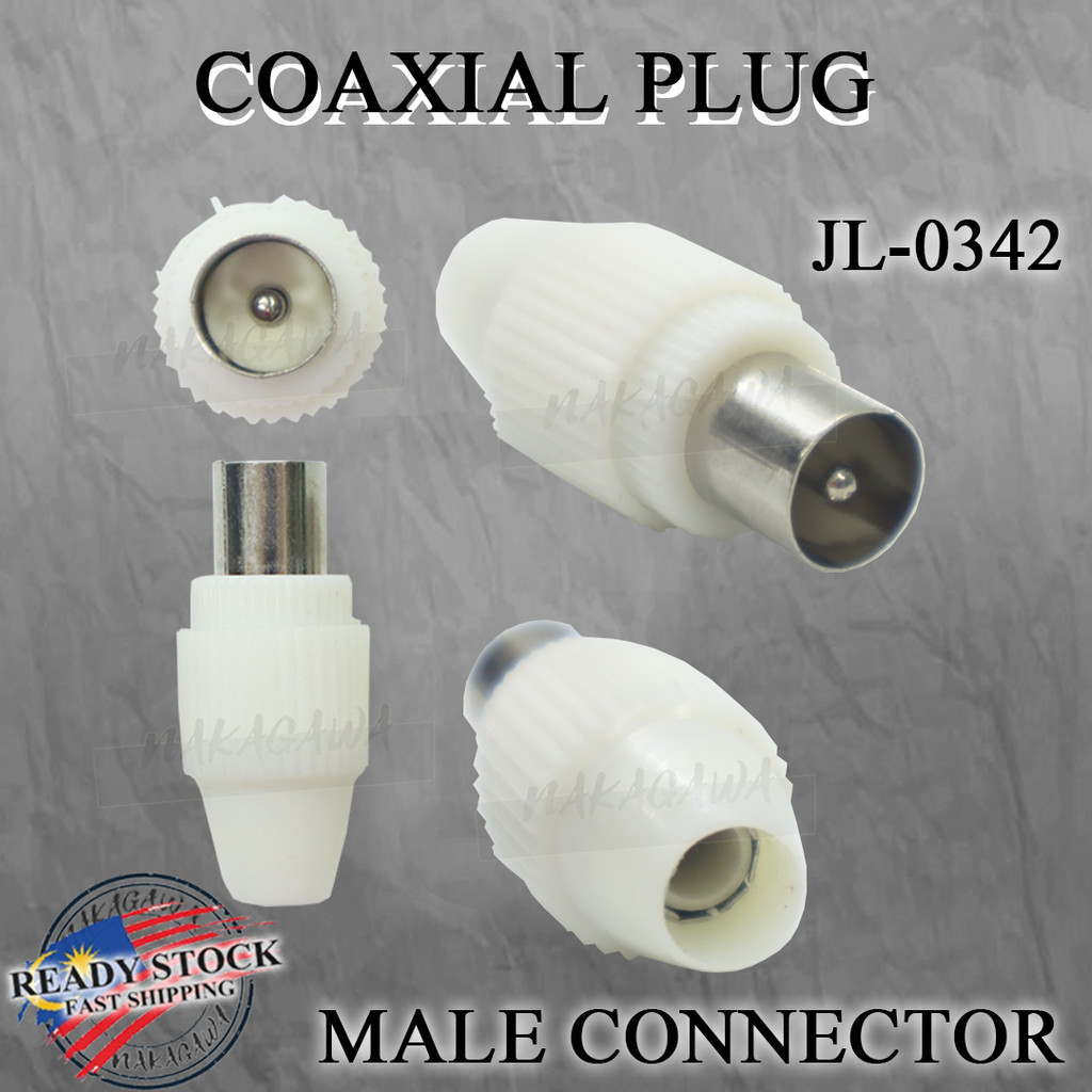 EST JAPAN COAXIAL PLUG MALE / FEMALE CONNECTOR / L TYPE CONNECTOR TV ...