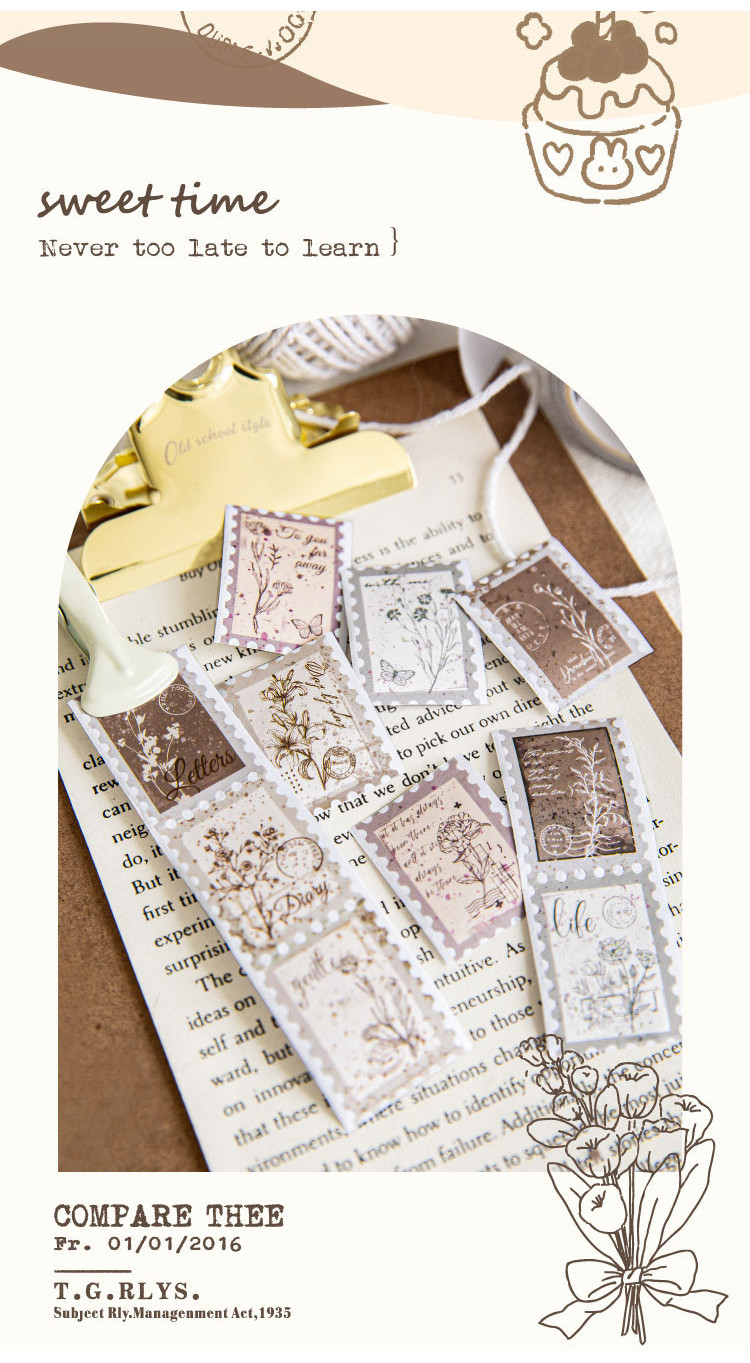 ENWEI 1 Roll [Stamp Shop Series] Vintage Journal Masking Tape Washi ...
