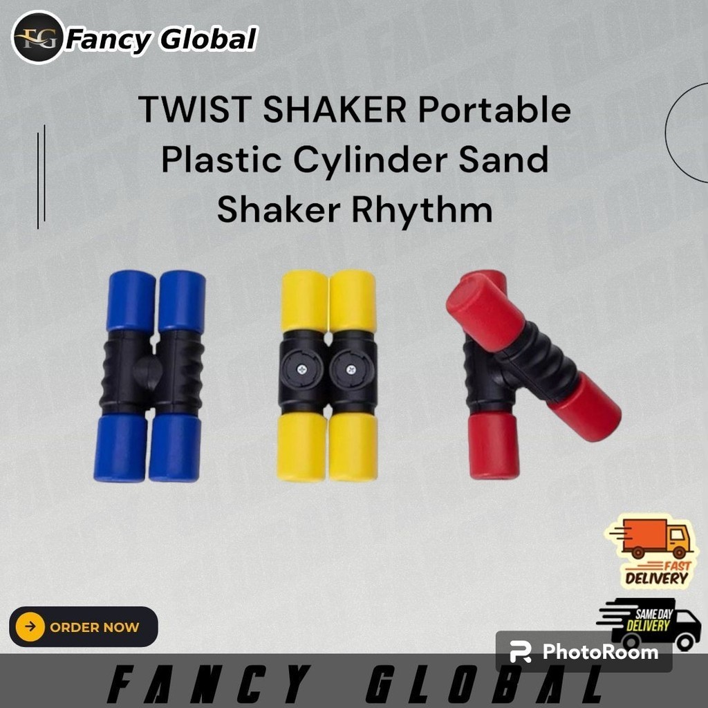 TWIST SHAKER Portable Plastic Cylinder Sand Shaker Rhythm Percussion ...