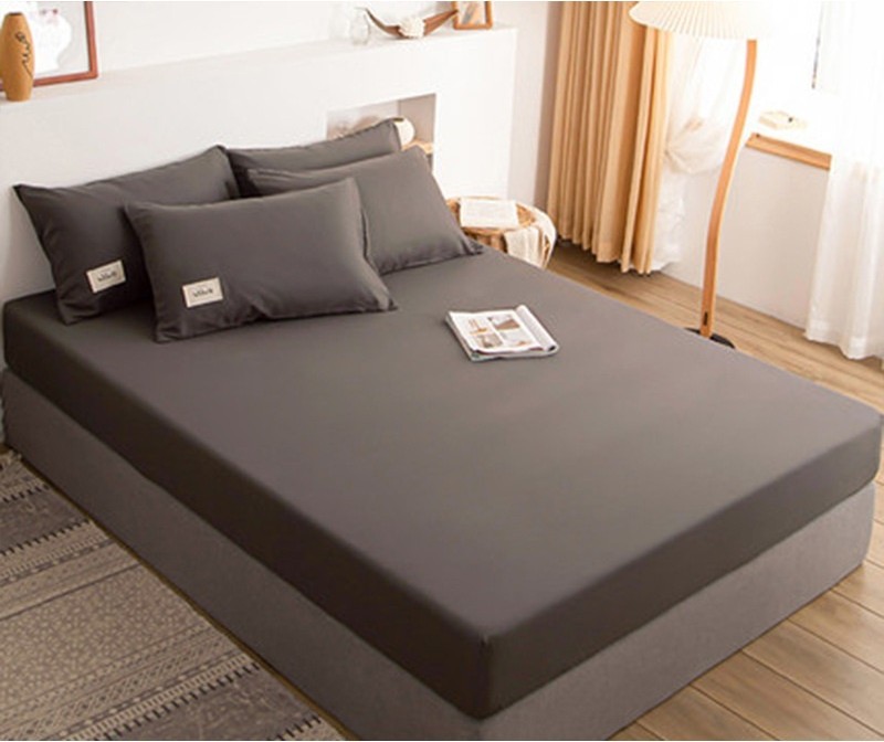 washed cotton bedsheet plain colour cadar tilam getah keliling fitted ...