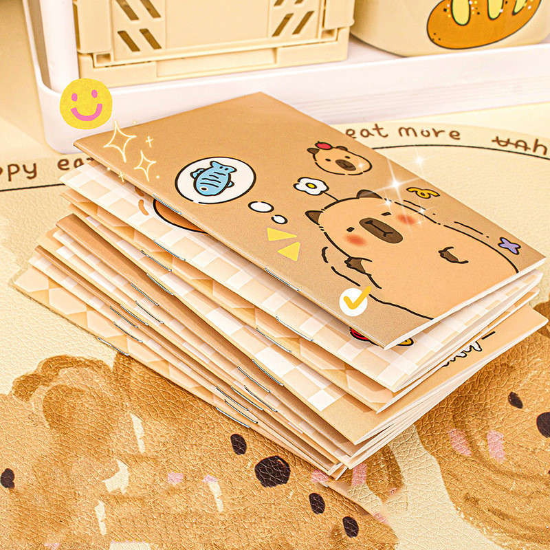 Cute Cartoon Capybara Notebook Bright Color Pattern Mini Notebooks ...
