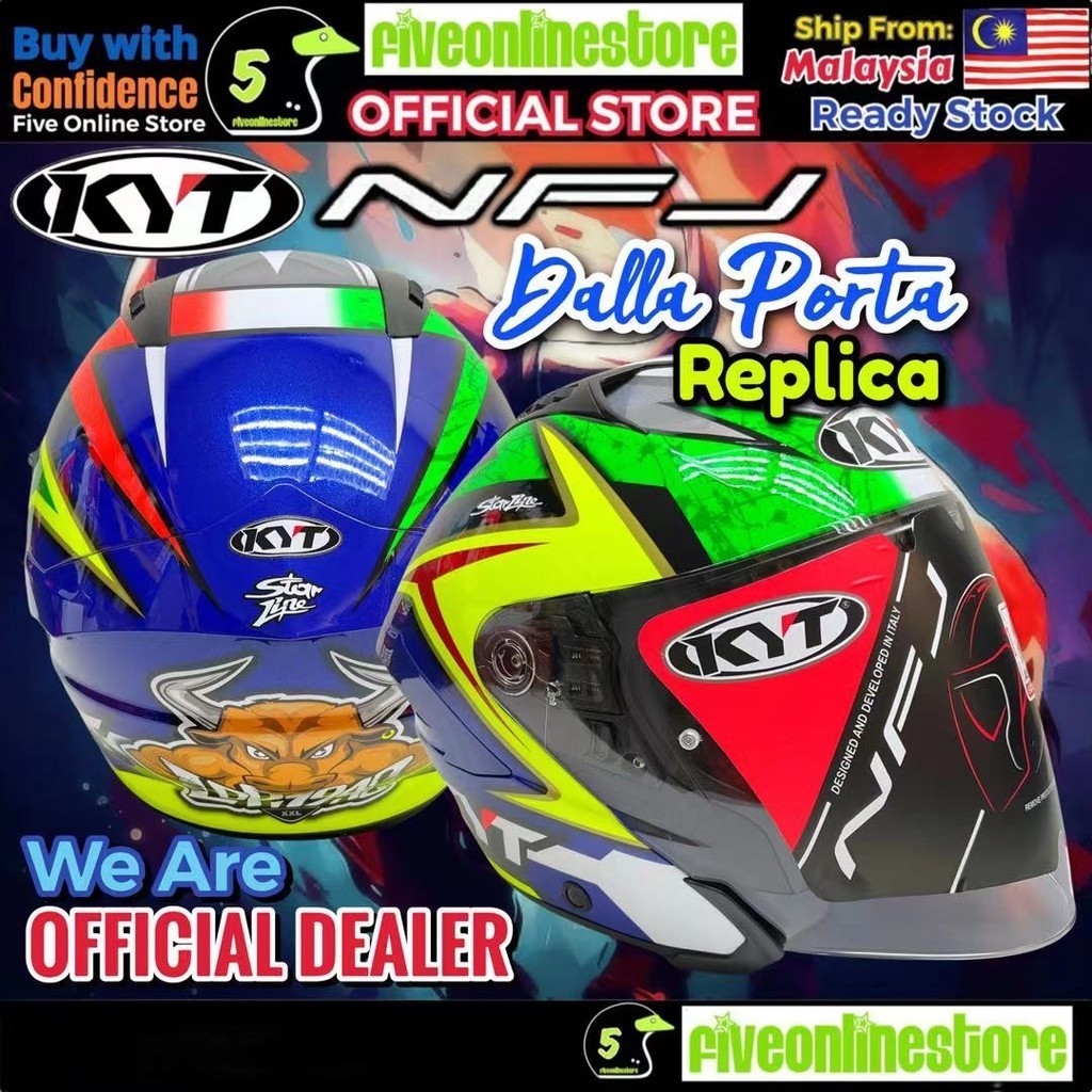KYT NFJ Helmet Dalla Porta Replica X Series 100% ORIGINAL Double Visor ...