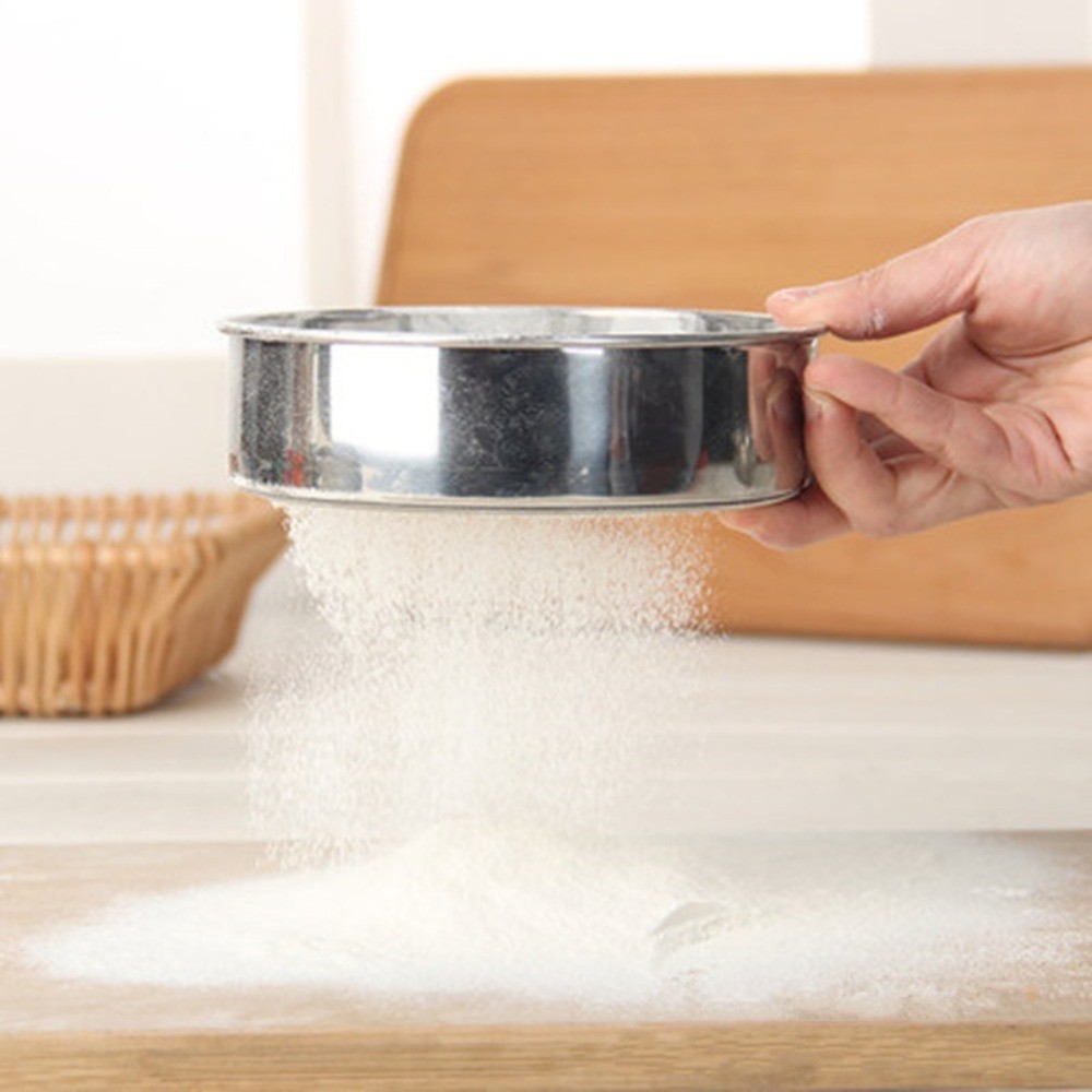 Stainless Steel Flour Sifter - Flour Filtration Sieve - Mesh Bottom ...