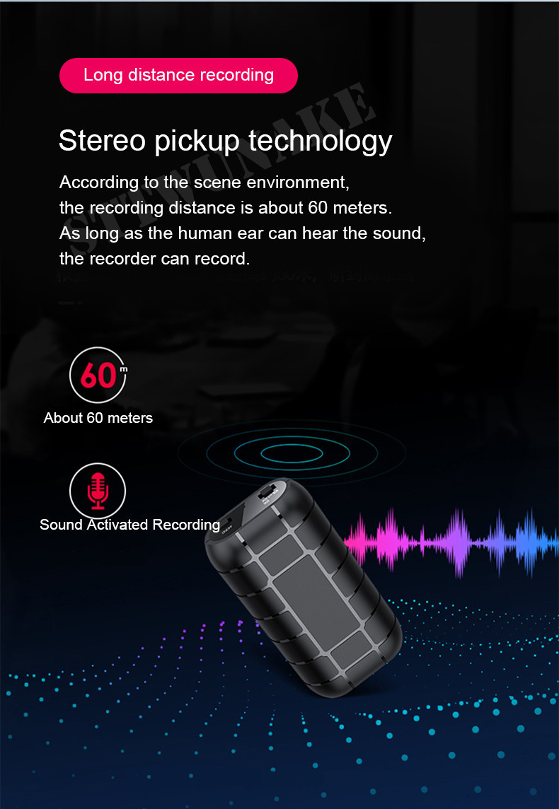 500 Hours Time Mini Voice Activated Recorder Built-in Magnet Spy Small ...