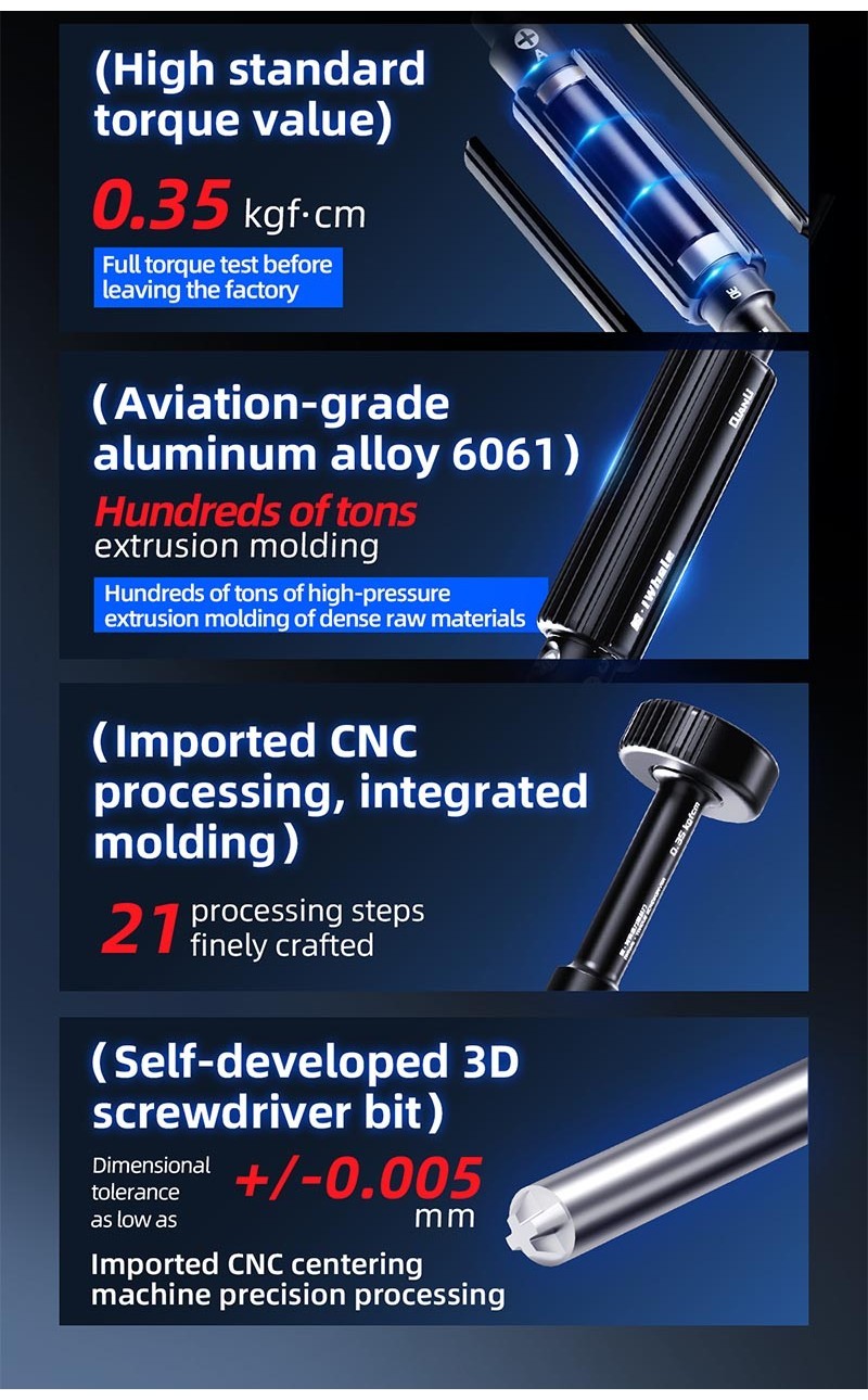 Qianli iWhale Torque 3D Screwdriver Set Special S2 Steel Magnetic Torque 3D Screwdriver High ...