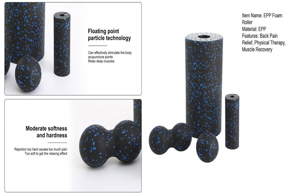 BUR_ Bodybuilding Foam Roller Ergonomic Massage Roller High Density ...