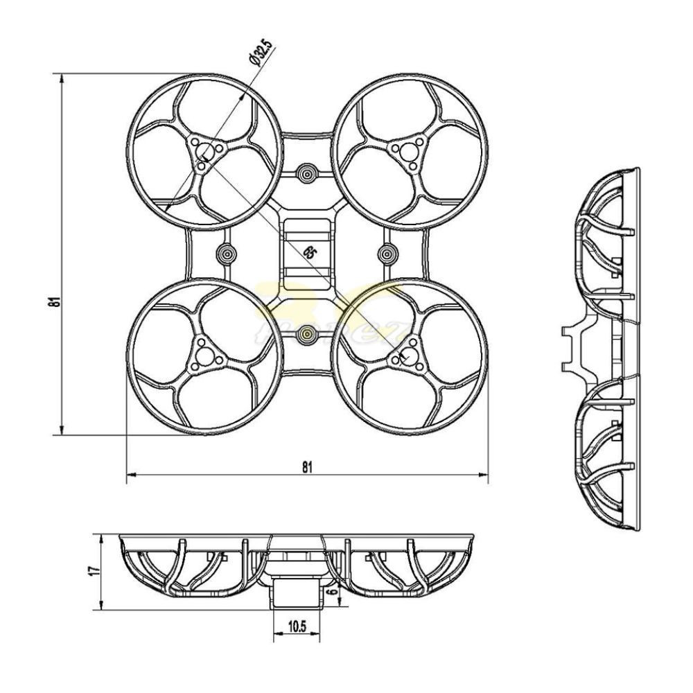 Happymodel Mobula6 2024 Mobula6 ECO 2024 65mm Brushless Whoop Frame Kit ...