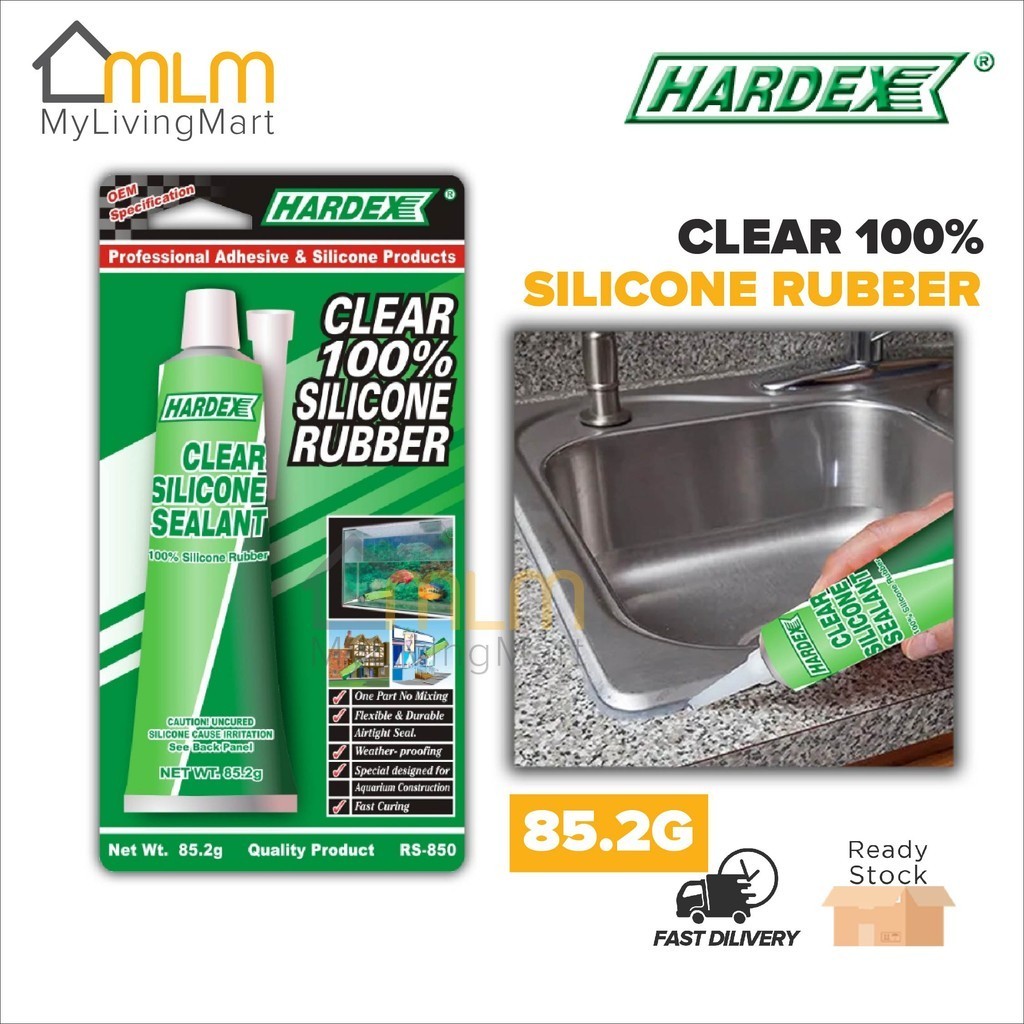 HARDEX RS850 Clear Silicone Sealant 100% Rubber Adhesive Glue White ...