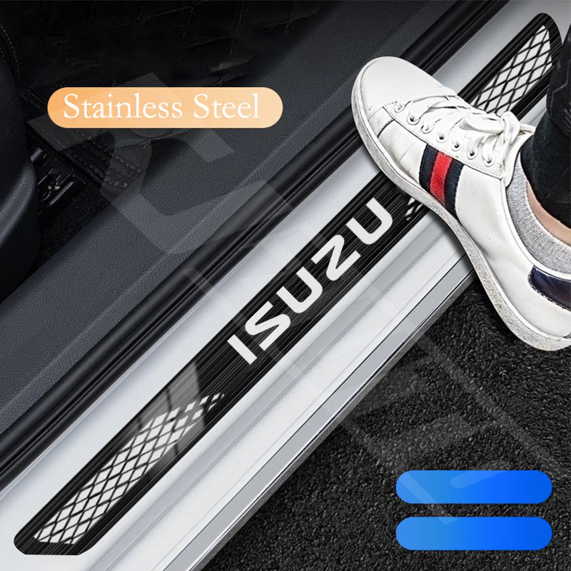 4pcs Isuzu Dmax Door Sill Strip Car Protector Side Thresholds Chrome ...