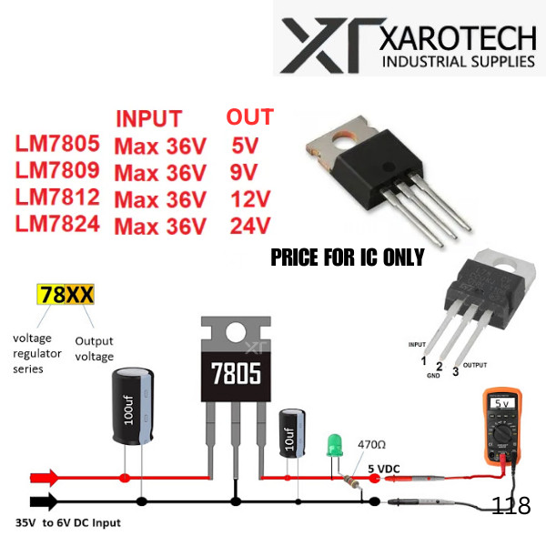 7805 7809 7812 7824 7912 5V 9V 12V 24V Fixed Output Three Terminal ...