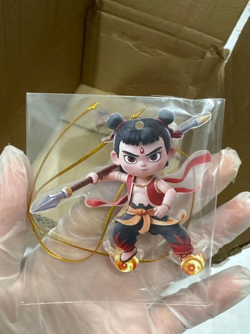 2025 New 2d Popular Cute Cartoon Nezha Car Rearview Mirror Pendant ...