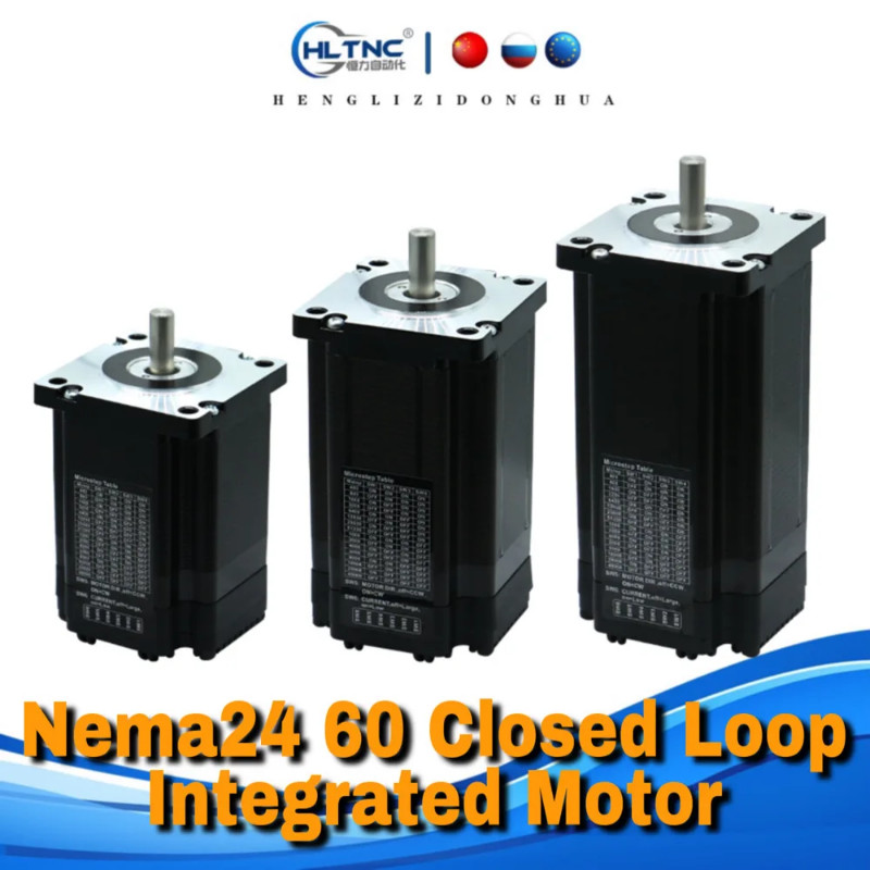 1pcs Nema24 60mm 1.2 2.2 2.8Nm 2A Closed Loop Stepper Motor With Integrated Hybrid Servo Driver ...