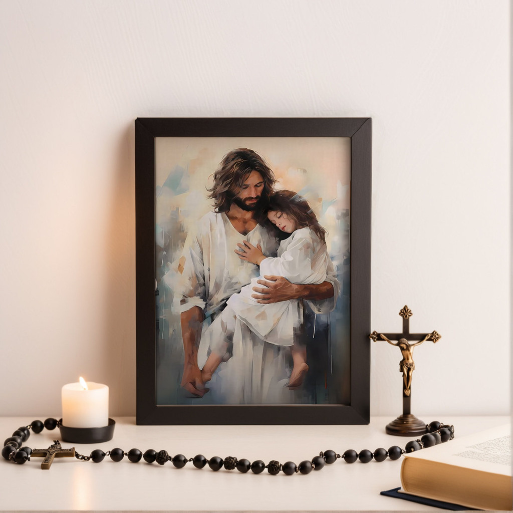 Jesus Hugs The girl Jesus hugging woman Jesus Leaves The 99 Pictures of ...