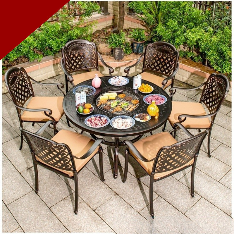 Aluminum less Barbecue Table Chair Electric Charcoal Grill Outdoor ...