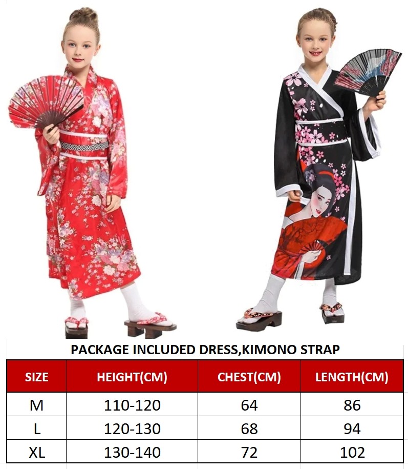 MYLITTLELASS Children Girl Floral Japanese Traditional Kimono Robe ...