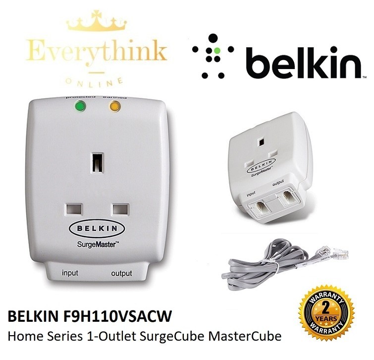 BELKIN F9H110VSACW SINGLE MASTER PLUG CUBE THUNDER EXTENSION SOCKET ...