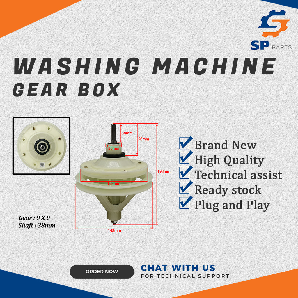 WASHING MACHINES GEAR BOX-9×9 38MM | Shopee Malaysia
