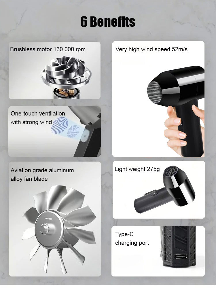 ⚡Ready Stock⚡Cordless Hair Dryer Turbo Fan Dust Blowing Art Students ...