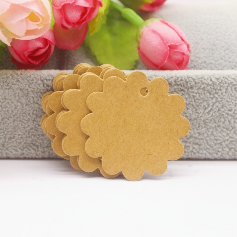 Various paper gift hang tags, 100 pieces per batch, white kraft paper ...