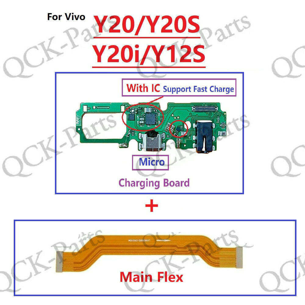With IC For Vivo Y20 Y20s Micro USB Board Charger Charging Dock Port ...