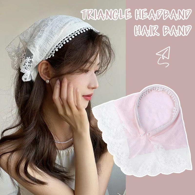 Sunflower Lace Headscarf - For Travel Photo Props - Triangle Turban ...