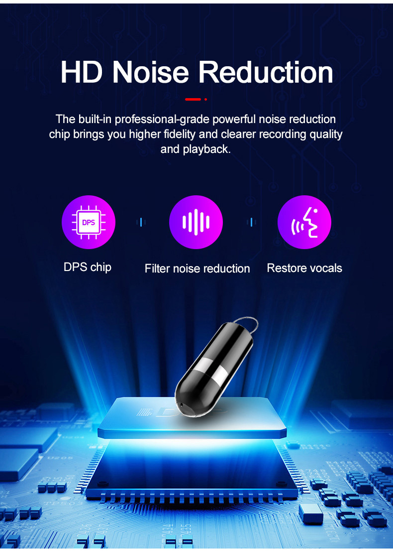 STTWUNAKE Mini Voice Activated Recorder Necklace Spy Digital Audio ...