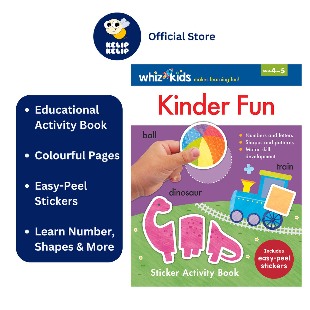 Whiz Kids Kinder Fun Learning Activity Book With Stickers & Colourful ...