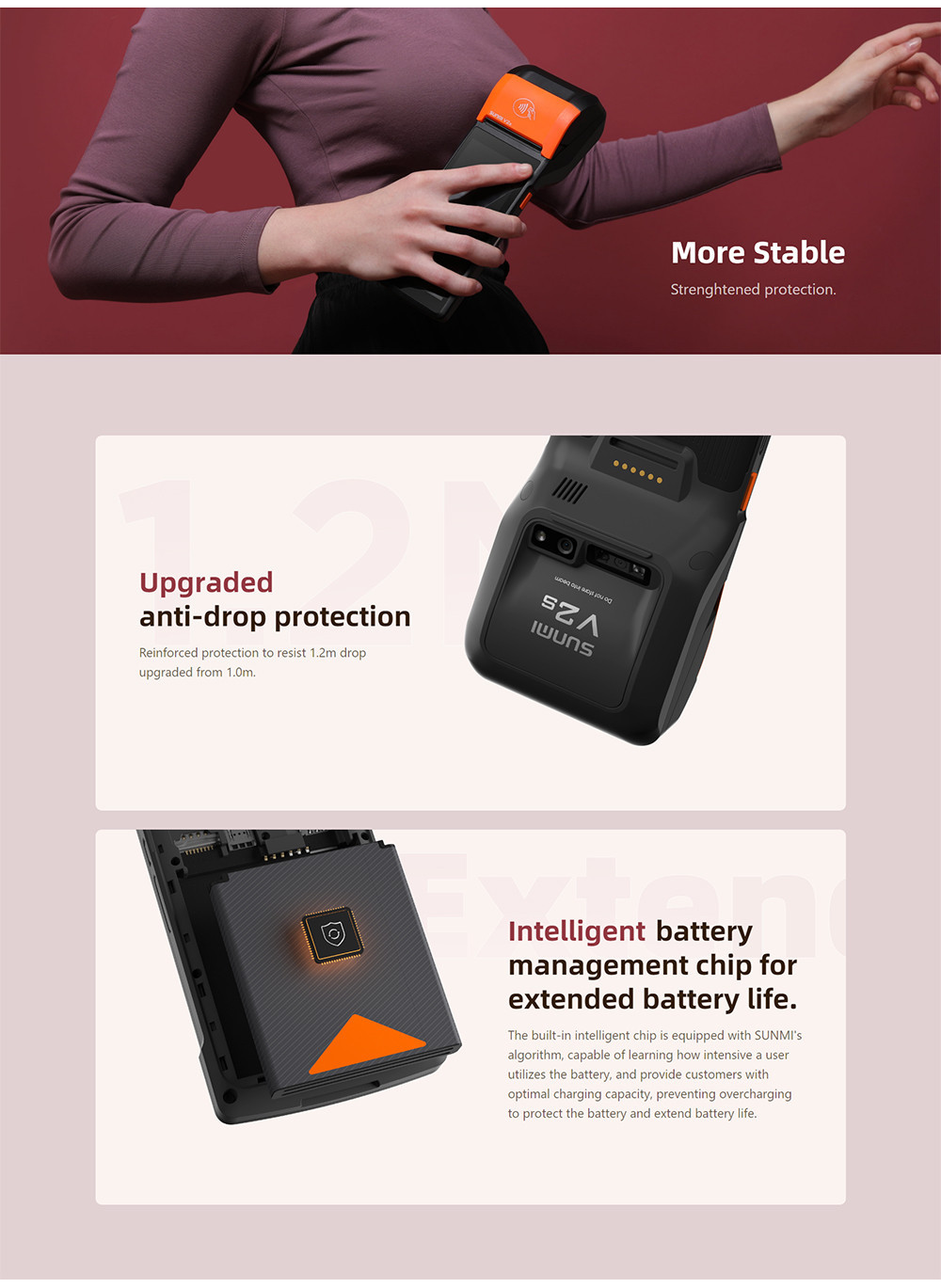 SUNMI V2S Thermal Receipt Printer Handheld Terminal POS System Device ...