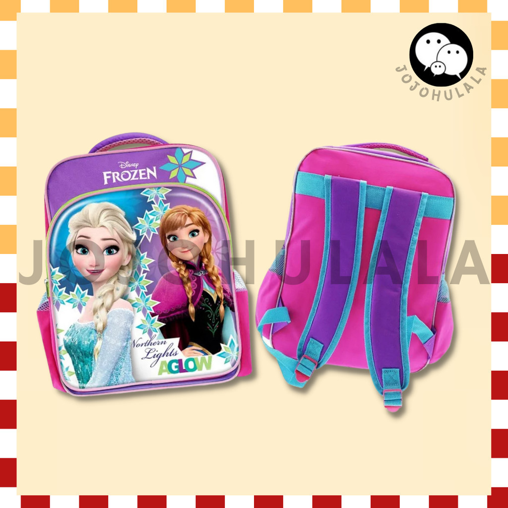 Disney Cartoon Bag FROZEN Bagpack Kids Elsa and Anna Cartoon with Zip ...