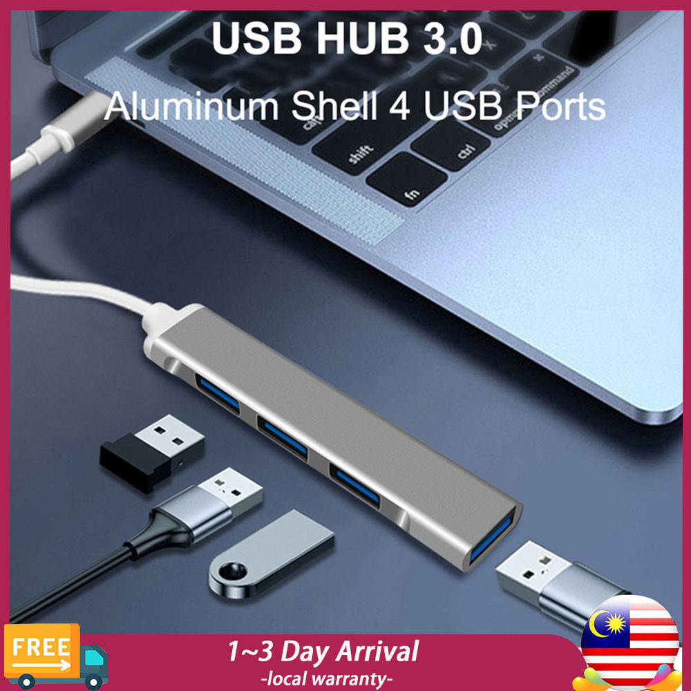(Malaysia Stock) Kebidumei 4 Ports Type C Hub USB3.0 Hub High Speed USB3.0 Type C HUB Multiple ...