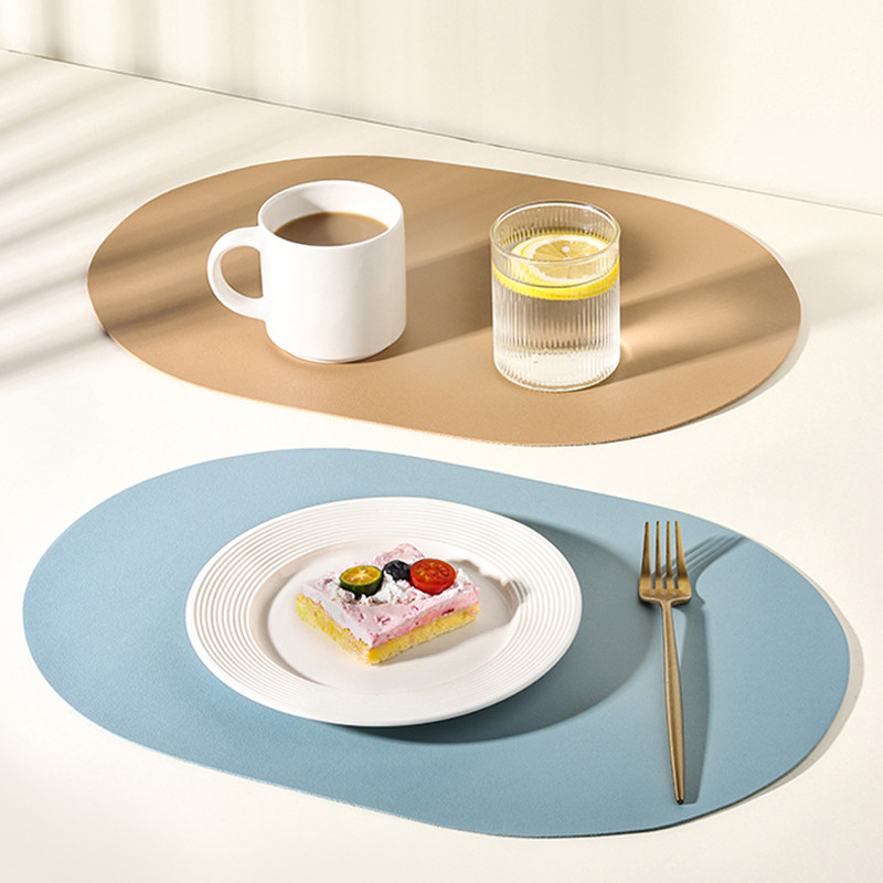 Solid Color Dining Mat Heat Insulation Placemat Waterproof Oilproof ...