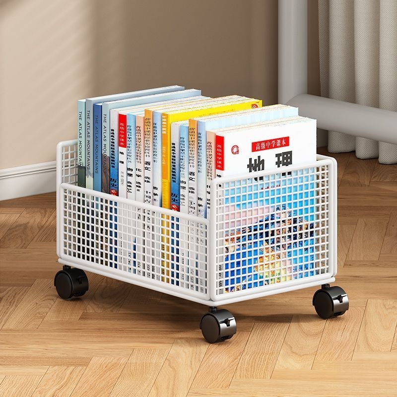 Bookshelf Movable Under-table Shelf Floor-standing Book Storage Rack ...
