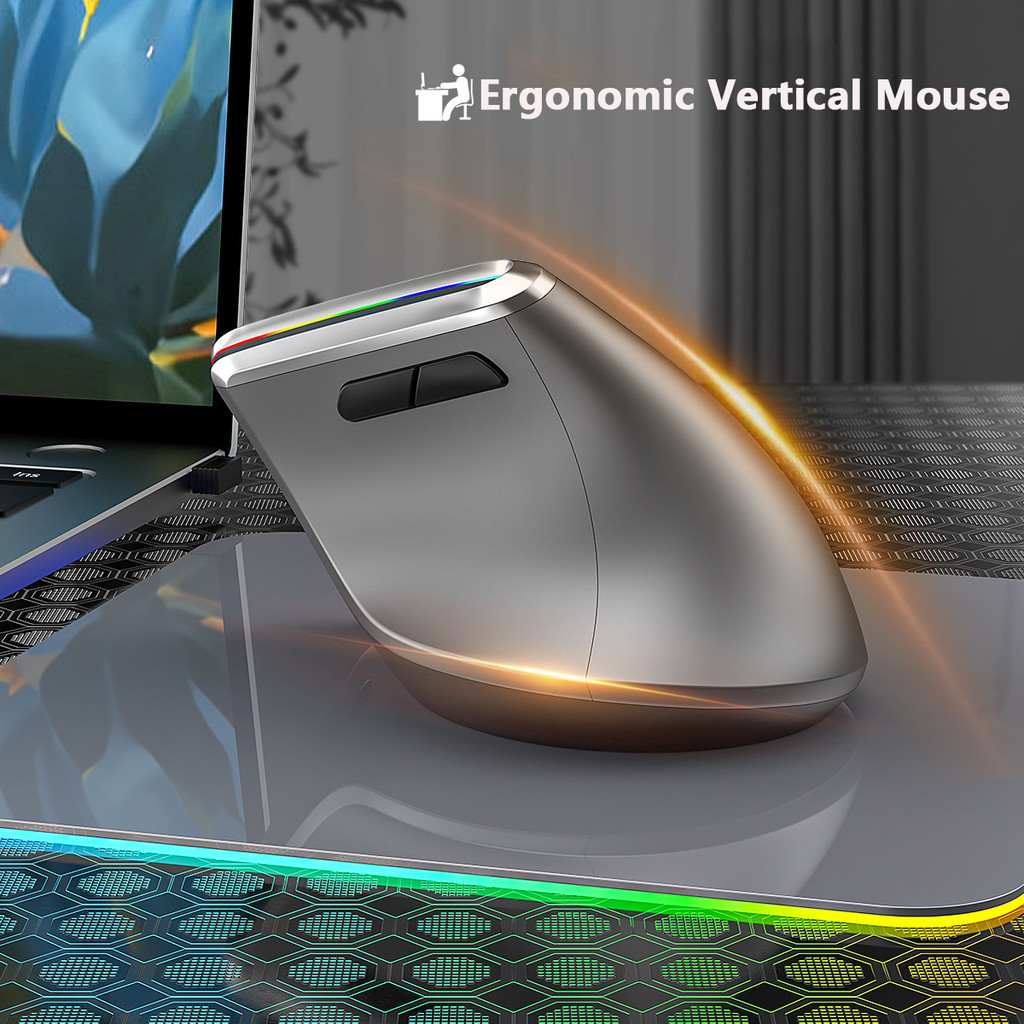 2.4G Bluetooth Dual Mode Wireless Ergonomic Vertical Mouse 2400 DPI ...