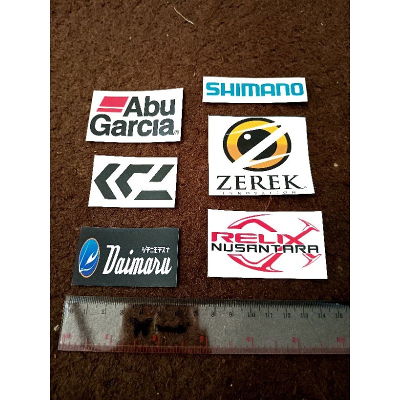 in stock 6 Sheets Of Fishing logo Stickers/Fishing Brand Stickers ...