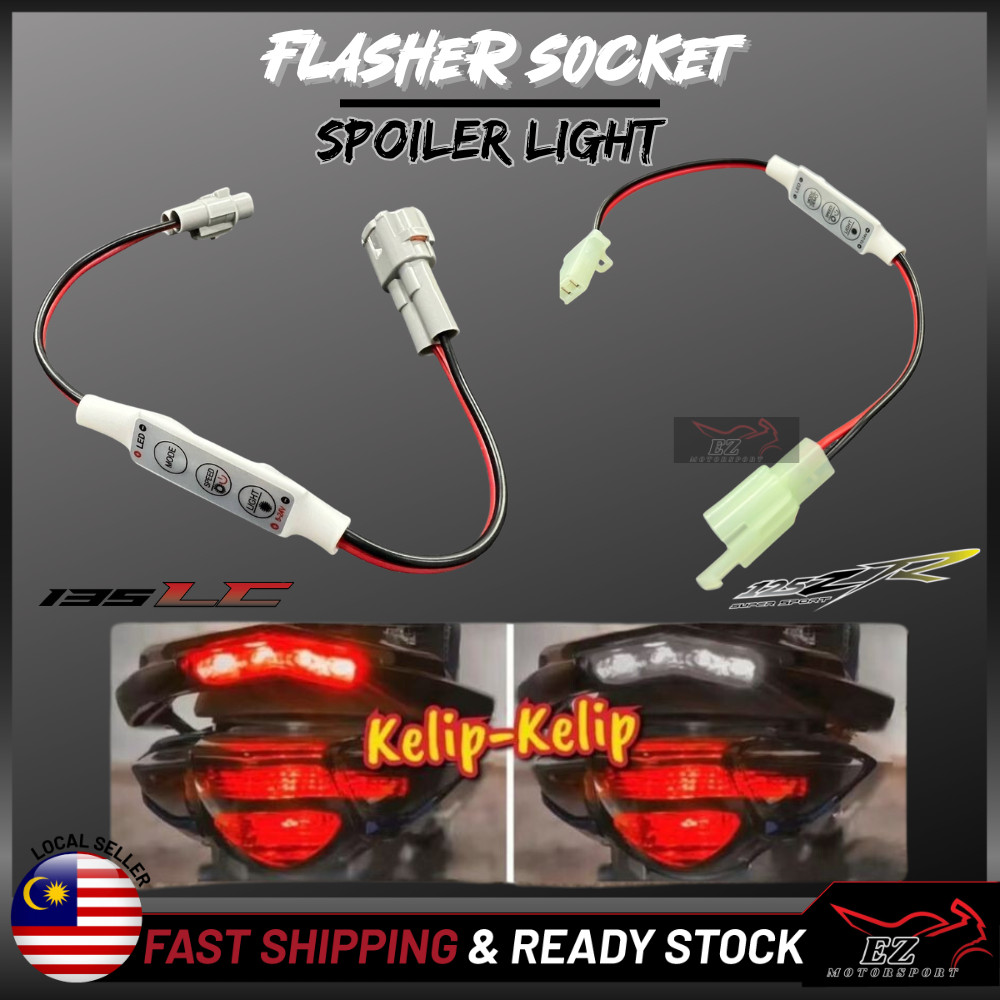 Spoiler L Bar Socket Kelip Pnp LC135 V4-V7 / Y125ZR Lampu Brake ...