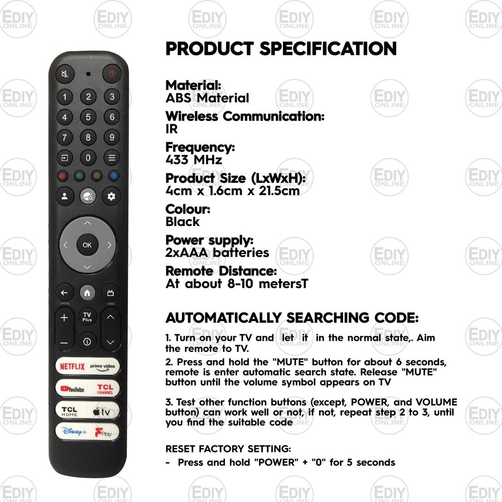 【𝐅𝐑𝐄𝐄 𝐁𝐀𝐓𝐓𝐄𝐑𝐘 𝐀𝐀𝐀 𝐗𝟐】UNIVERSAL REMOTE TCL 2023 C745 C845 4K QLED HDR ...
