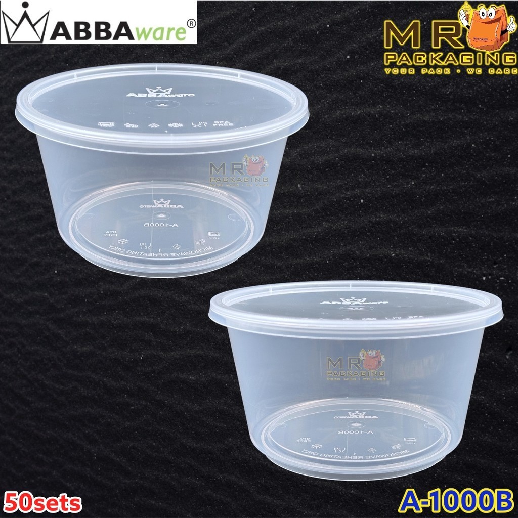 MS 1000B Microwaveable Round Container [ 50sets± ] 840 ml Bekas Bulat ...