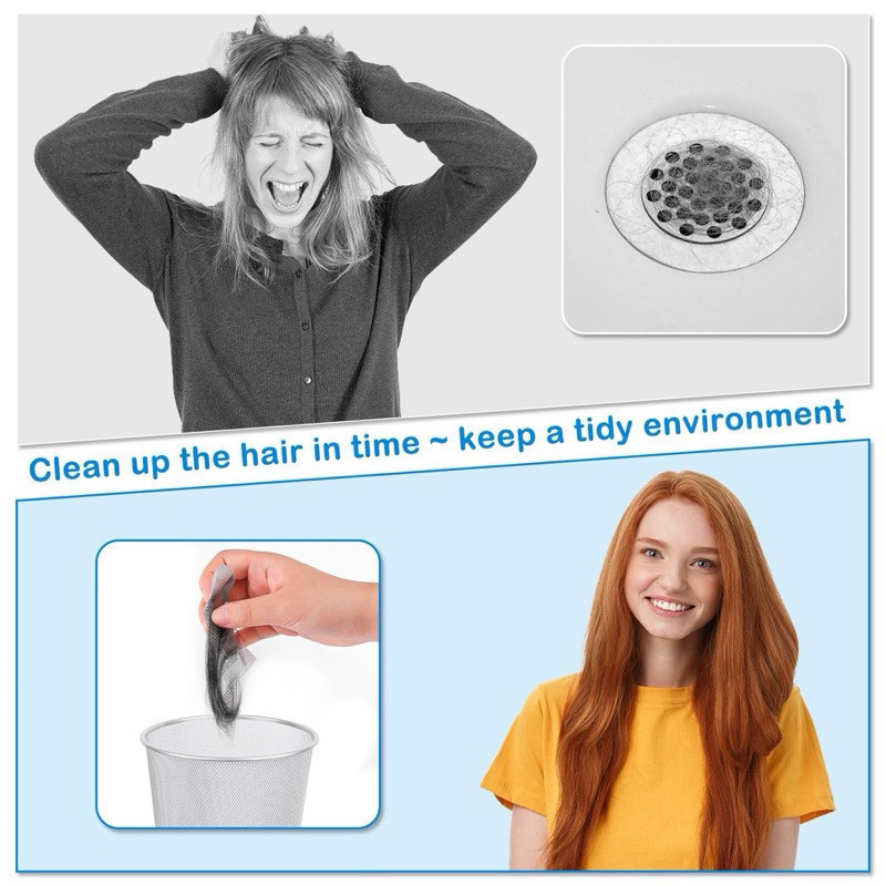 10m Cutable Sink Drain Filter Shower Drain Hair Catcher Disposable ...