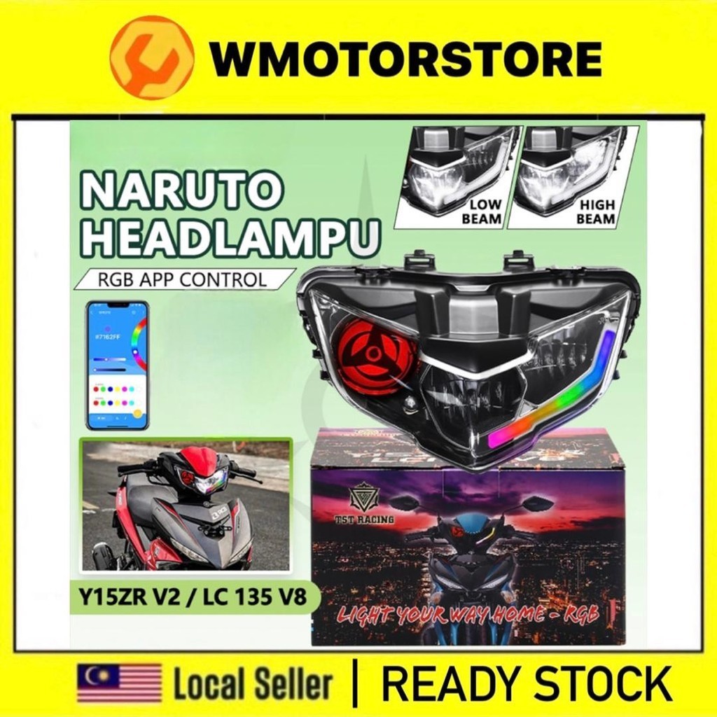 Y15ZR V2 LC135 V8 Lampu Depan LED Head Lamp 135LC V8 FI Y15 Naruto EYE Light APP Bluetooth ...