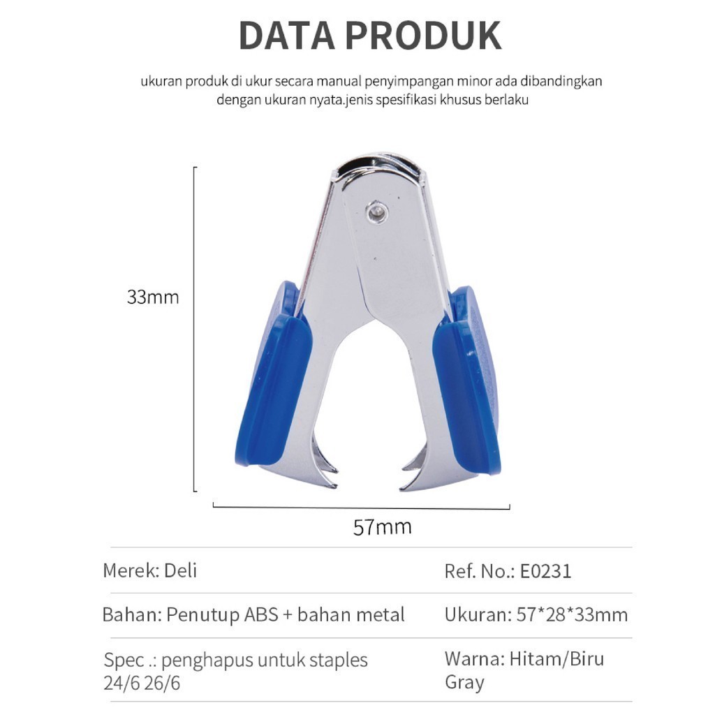 Deli Staple Remover Claw Stapler Remover Staples Bullet Removal Office ...