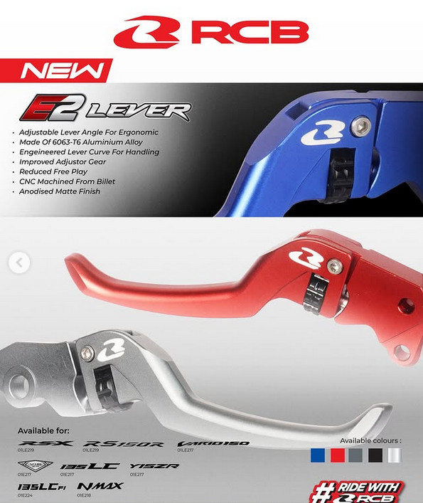 [ E2] SCOOTER NMAX155 V1/V2/V3 & NMAX 155 V1/V2/V3 RCB E2 ALLOY LEVER SET RACING BOY | Shopee ...