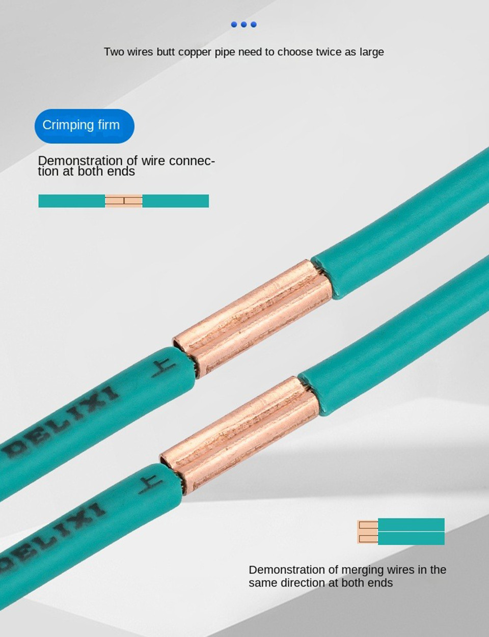 Copper Connecting Pipe GT small copper tube Cable intermediate joint cold pressed Wire crimping ...