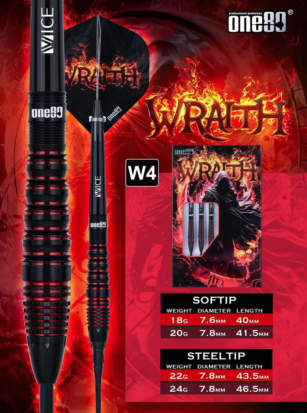 ONE80 WRAITH W4 - ONE80 Steel Darts | Shopee Malaysia