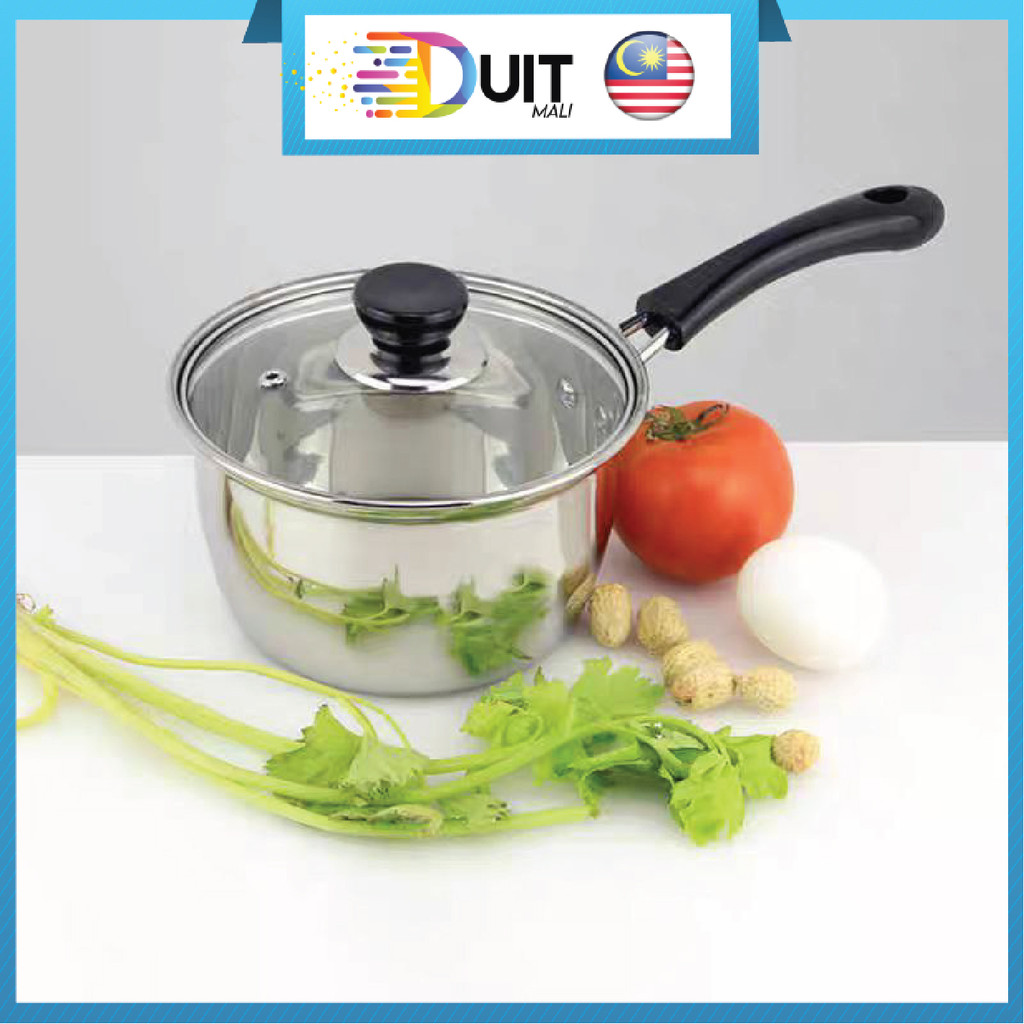 DM Stainless Steel Milk Sauce Pot Long Handle Maggi Soup Saucepan ...