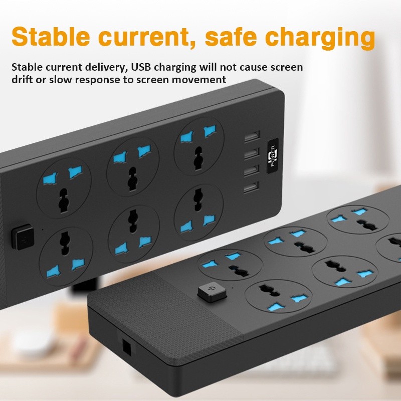 Universal Socket Extension with USB Ports Power Strip Surge Protector ...