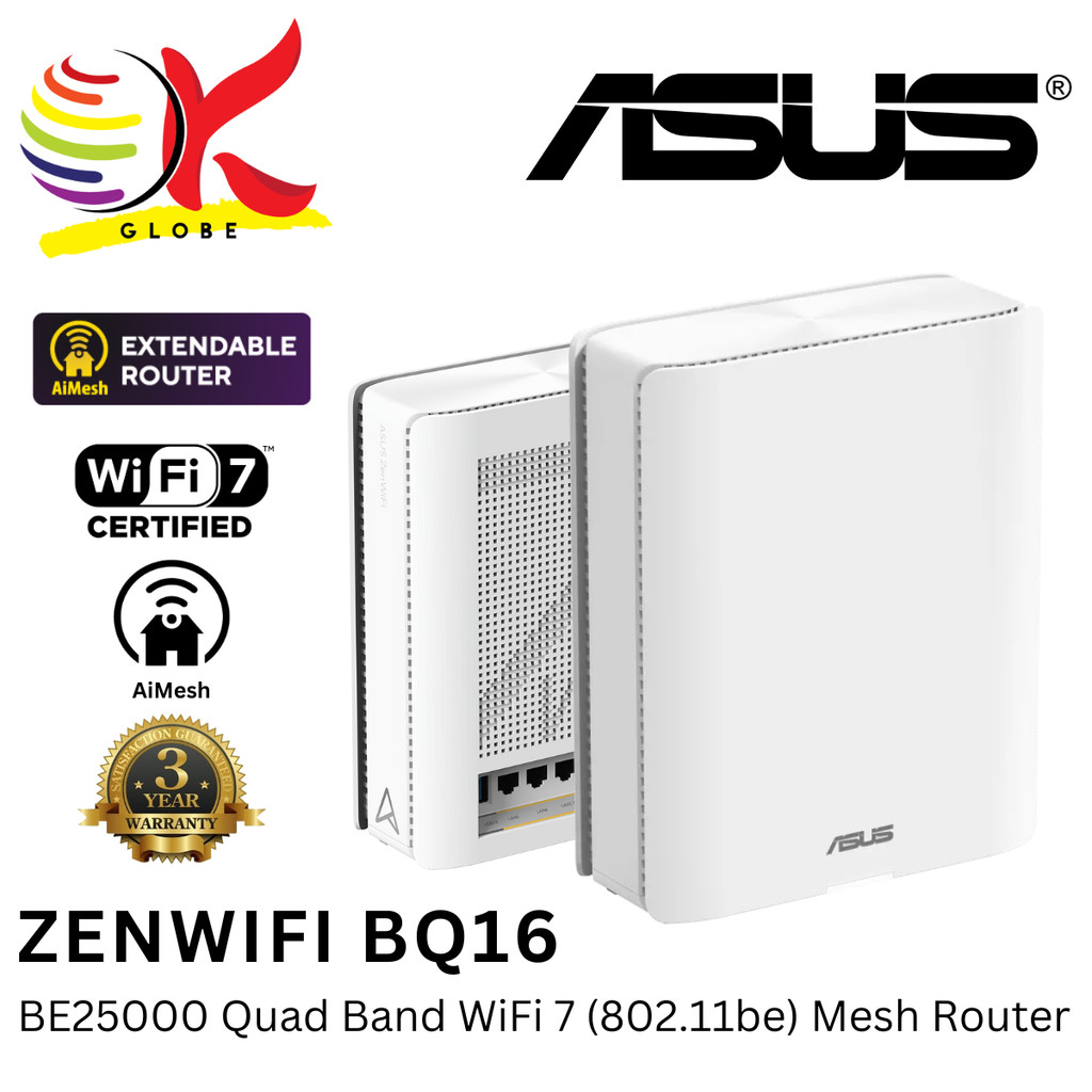 ASUS ZENWIFI BQ16 (1PACK) / (2PACK) BE25000 QUAD-BAND WIFI 7 MESH ...