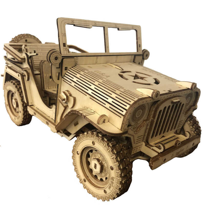 3d Wooden Off-road Cars Puzzles Constructor Vehicle Building Blocks ...