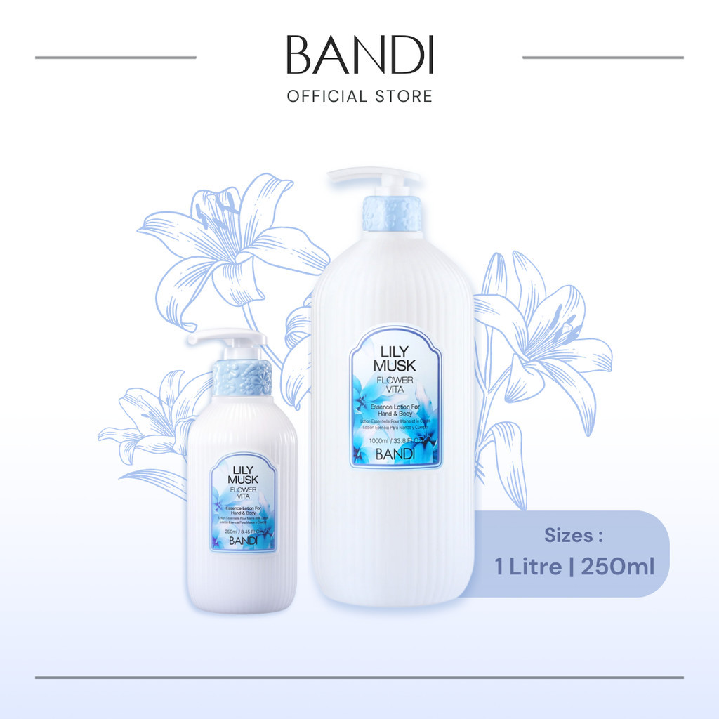 BANDI Flower Vita Essence Body & Hand Lotion - Lily Musk (1L/250ml ...